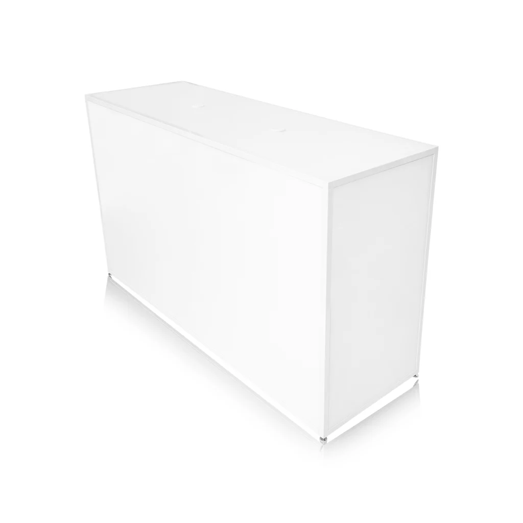 6FT BLANC REGISTRATION COUNTER W/CABLE GROMMETS - Modern Event Rentals ...