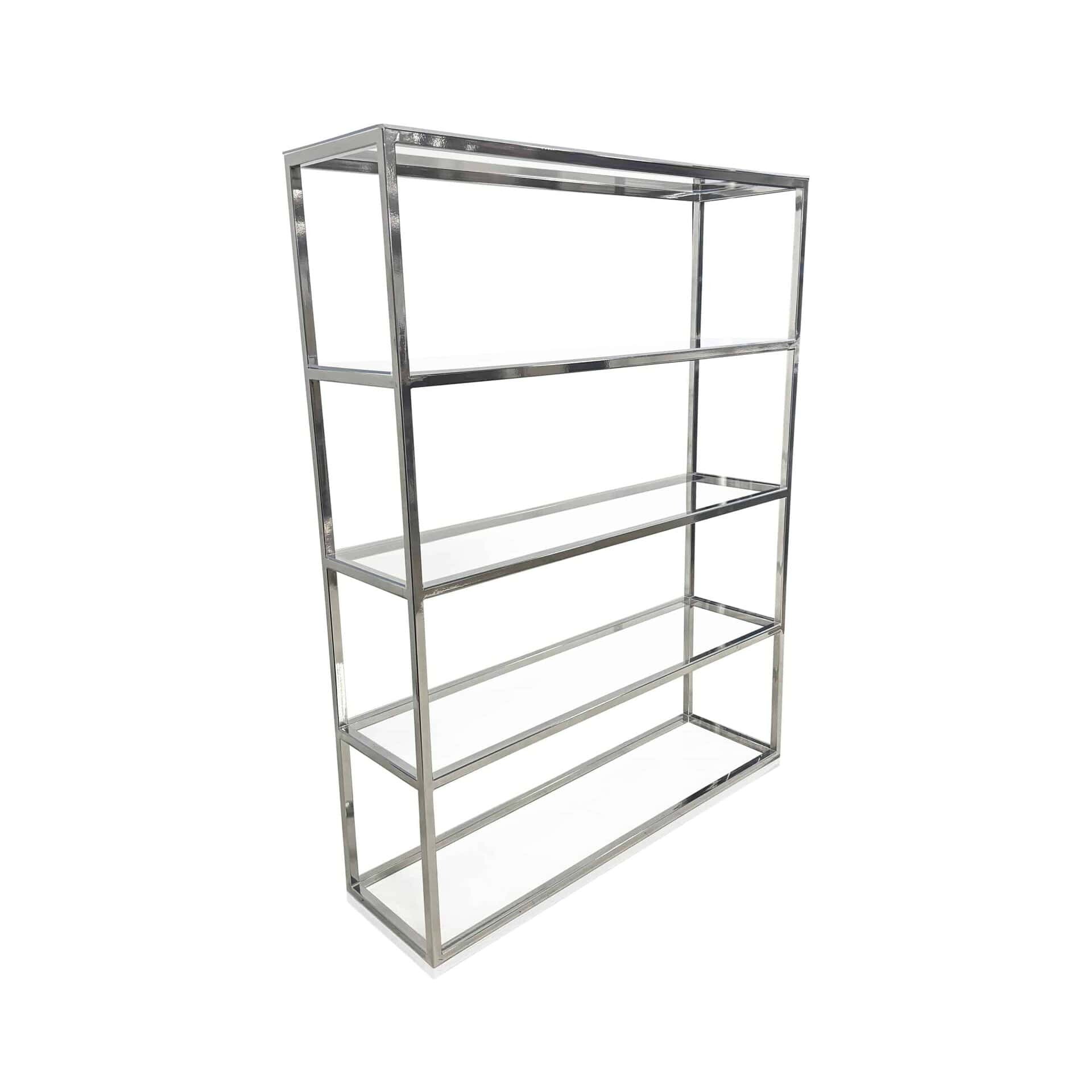 TIFFANY SILVER SHELF - Modern Event Rentals Texas